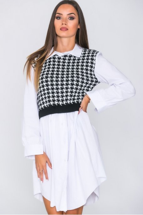 Robe Chemise Blanche Pull Sans Manche Cinelle Paris Mode Femme Tendance
